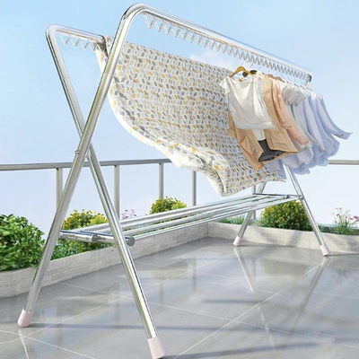 家用钢管折叠晾衣架户外阳