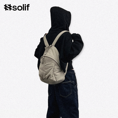 【新品】solif银翼双肩包原创设计休闲做旧拉链款多功能潮流百搭