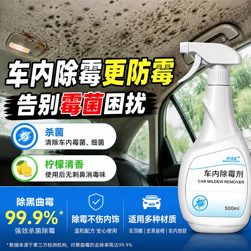 邦洁星汽车内除霉剂车顶棚车座椅除霉斑皮革布艺去霉除霉味清洁剂