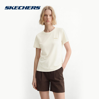 SKECHERS斯凯奇新品2026夏女短袖衫 L226W101-008D