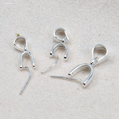 925银吊坠扣蜜蜡扣环玉坠扣子翡翠卡扣银扣头项链坠子配件