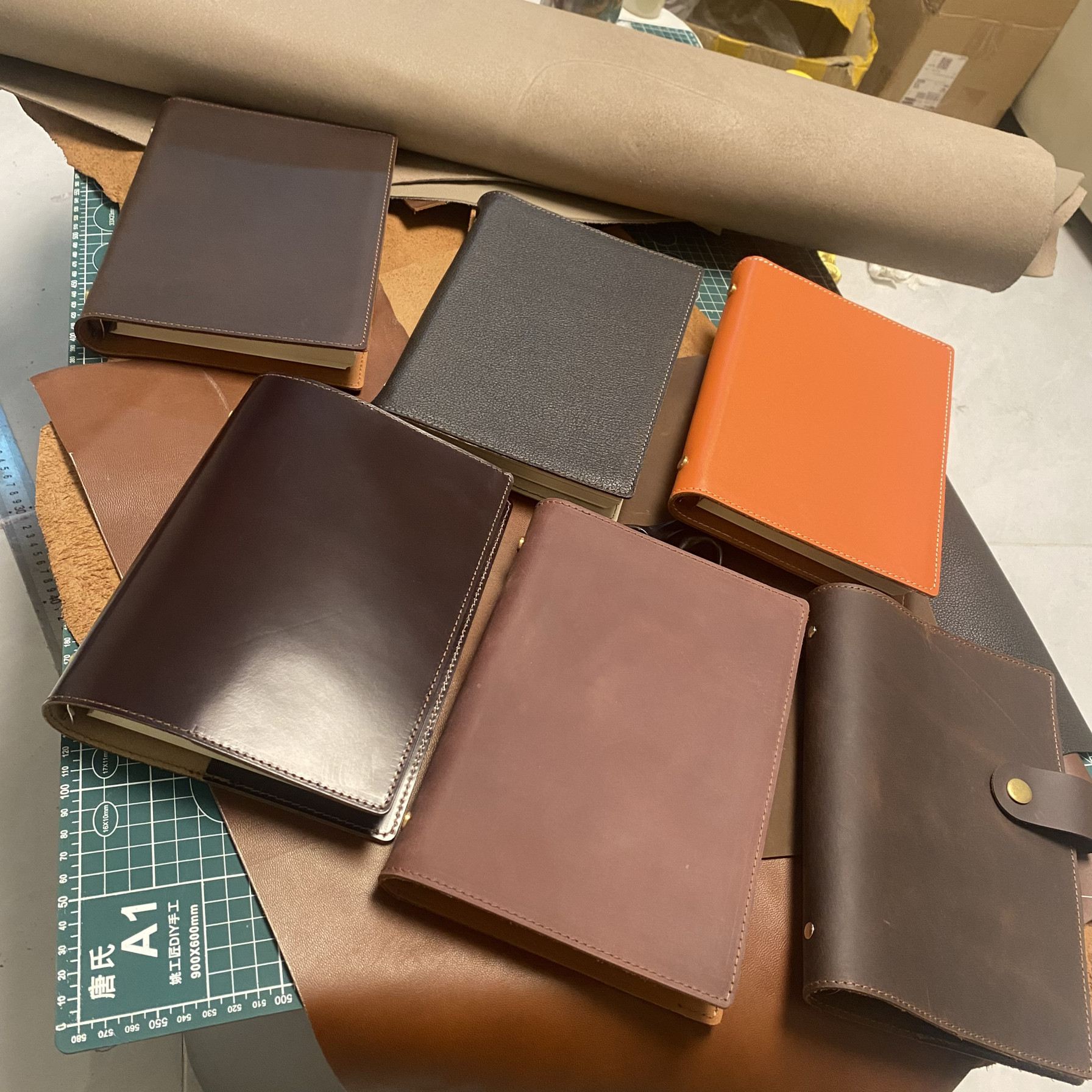 疯马皮植鞣皮高端双层a5手账本活页本头层牛皮手工皮具日记本定制