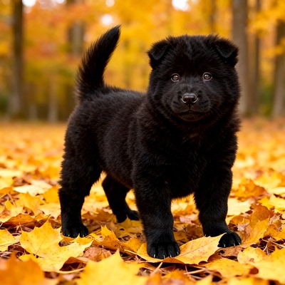 五黑犬幼犬可爱便宜听话巡山犬