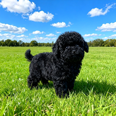 泰迪幼犬小体型纯黑狗长不大活物