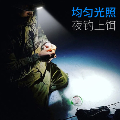 跨境头灯感应COBled钓鱼双光源带磁铁强光户外迷你手电充电头戴式