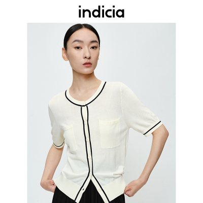 indiciaC5B304KS097专柜正品标记女装针织衫小香风开衫吊牌价549