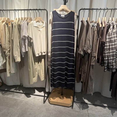 indiciatheL2C5LQ150专柜正品标记女装条纹针织连衣裙吊牌价689