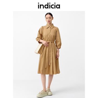 Indicia5A302LQ041专柜正品标记女装简约系带气质连衣裙吊牌价869