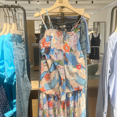indicia5B306SY219专柜正品标记女装夏天丝花色吊带背心吊牌价789