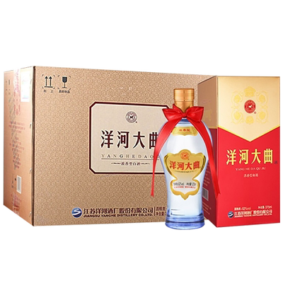 正品洋河大曲52度浓香型白酒整箱