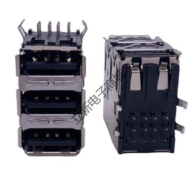 USB2.0接口A母座卷边带弹片