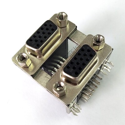 VGA(HDR)15母 对VGA（HDR)15母 8.89 双胞胎 （双层） 连接器插座