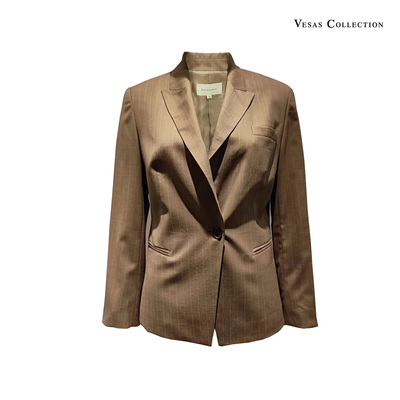 唯尚vesascollection女装西服新品时尚百搭复古宽松长袖翻领J0960