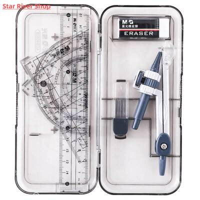 8 Pcs/Set Compass Ruler Set Protractor Drawing Triangle Eras