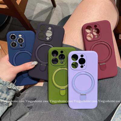 适用苹果14promax手机壳液态硅胶磁吸iPhone15支架13全包防摔12新款11超薄15promax纯色男女14保护套plus高级