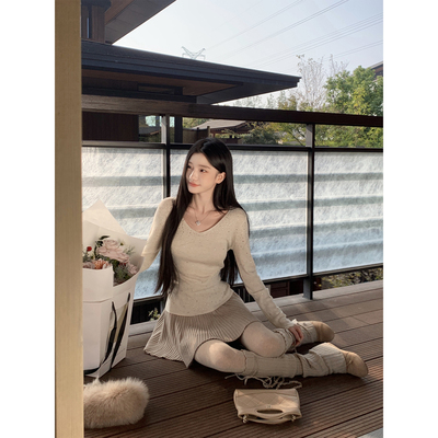 YYW汪澜的妹妹细钻毛针织衫套装