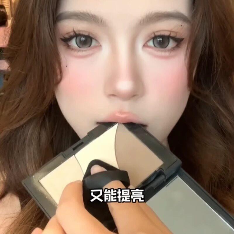 陈十安三色精雕高光修容盘不脱妆哑光轮廓珠光提亮面部阴影一体盘