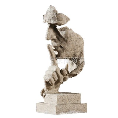 Nordic Abstraction Home Artwork Statue Silence Is Gold Think