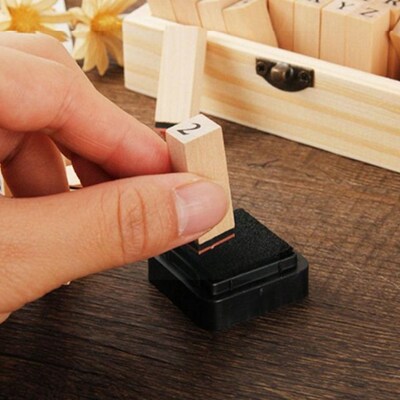 Typewriter Font Seal Wooden Letter Number Letter Stamp Stati