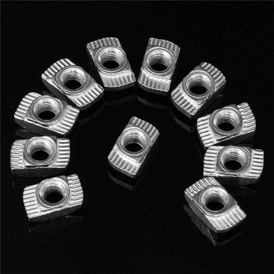 Drillpro 100pcs M5 Hammer Nut Nickel Plated Carbon Steel Alu
