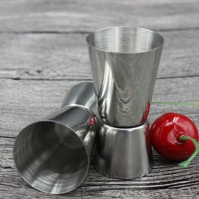 2PCS Stainless Steel Cocktail Shaker Measure Cup Dual Shot D