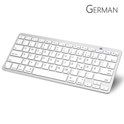 German Arabic Bluetooth Keyboard with QWERTZ Layout Wireless