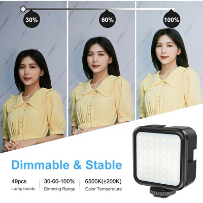 PULUZ 3W Camera Fill Light 49 Lamp Beads Dimmable Brightnes