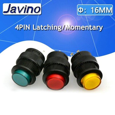 2PCS circular self-lockin 16MM Latching/Momentary push butto
