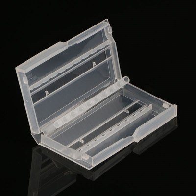 10 Holes Nail Drill Bit Case Plastic Empty Storage Box Milli