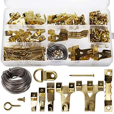 220 Pcs Picture Hangers Kit Frame Hanging Hooks Hardware wit