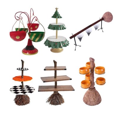 Christmas Snack Stand Food Serving Tray Cupcake Holder Desse