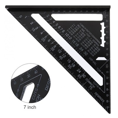 7 Inch Aluminun Alloy Triangle Ruler Angle Ruler 90/45 Degre