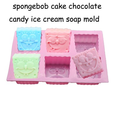 Cartoon Spongebob Shape Silicone Mould Chocolate Soap Jelly