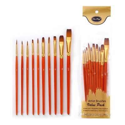 Round Pointed Tip Paintbrushes Nylon Hair Artist Acrylic Pai