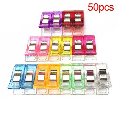 50pcs Job Foot Case Multicolor Plastic Clips Hemming Sewing