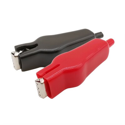 10Pcs Red Black 20A Sheathed Alligator Clips Electrical DIY