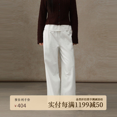 AIRIQI26春新款松紧腰直筒牛仔裤