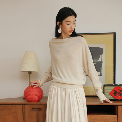 AIRIQI26春新款灵动荡领针织衫