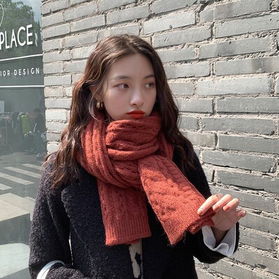 Johnature New Korean Solid Color Soft Warm Knitting Women Sc