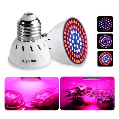 E27 220V 48/60/80LED Grow Light Full Spectrum Indoor Fitolam
