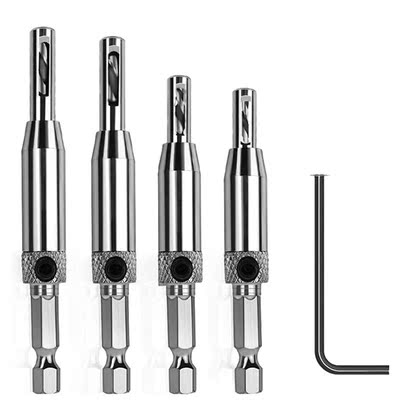 Center Drill Bit Set 5 PCS Self Centering Hinge Tapper Core
