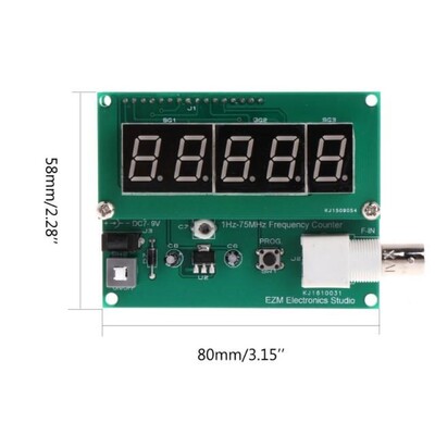 1Hz-75MHz Frequency Counter 7V-9V 50mA DIY Kit Cymometer Mod