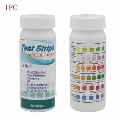 6In1 Swimming Pool SPA Test Strips Chlorine PH Water Hardnes
