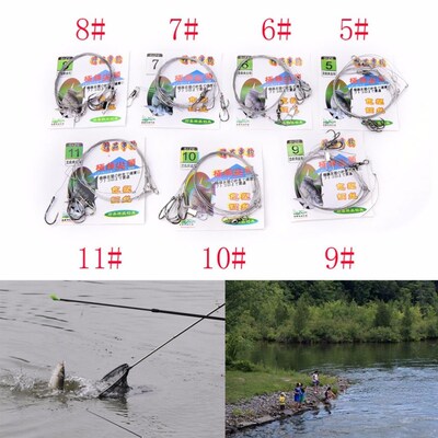 3bags/lot Stainless Steel Fishing Rigs Wire Leader 5 String