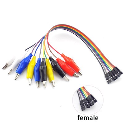 10pin 20cm 30cm Double-end Alligator Clips Jump Wire Male Fe