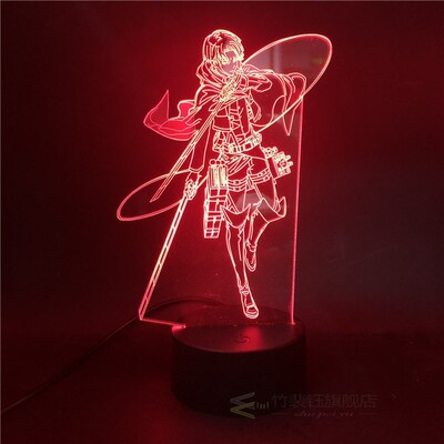 Anime Figure Attack on Titan Levi Ackerman LED Night Light A