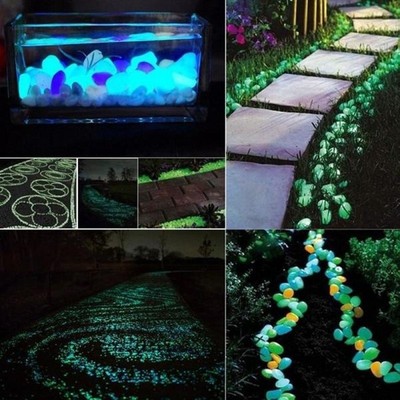 25/50pcs Glow in the Dark Garden Pebbles Glow Stones Rocks f