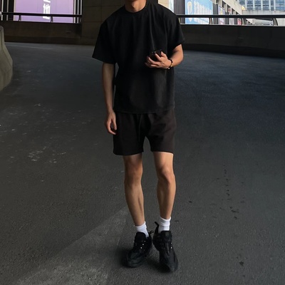 GTAL美式休闲运动五分纯色短裤