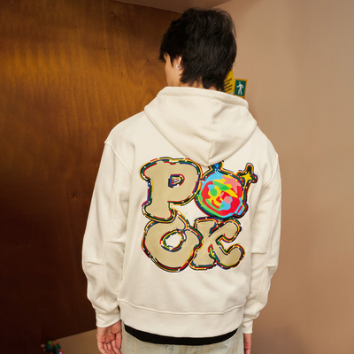 PUK糖果系列线迹绣花连帽卫衣