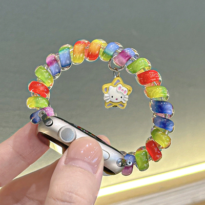 适用iWatch多巴胺皮筋单圈表带